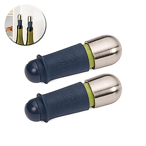 Joseph Joseph BarWise Twist-Lock Wine Stoppers, 2-Piece, Blue
