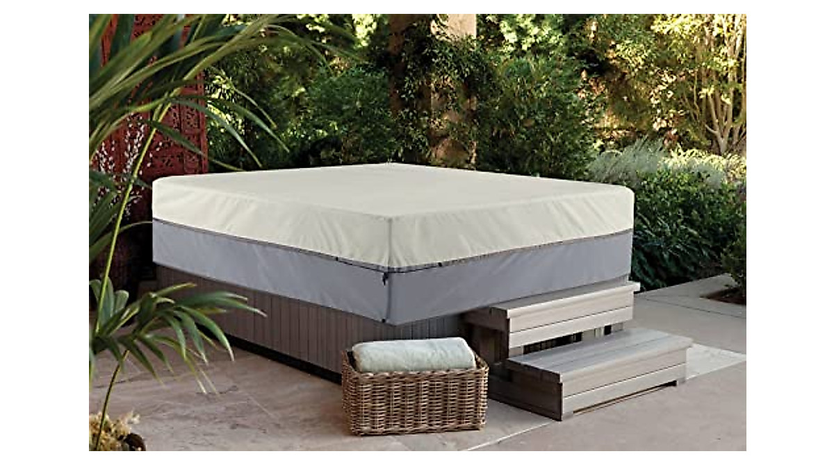 STEECA Waterproof Hot Tub Cover – Fit for 76x76 inch Outdoor Spa