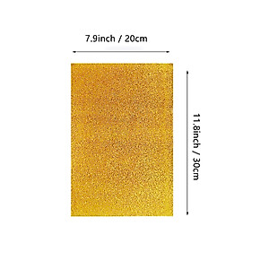 Jtnohx Glitter Felt Fabric, 10pcs Glitter Felt Sheets for Crafts, 8 x12 inches Felt Square Glitter for Party Holiday Greeting Festival Projects (Gold)