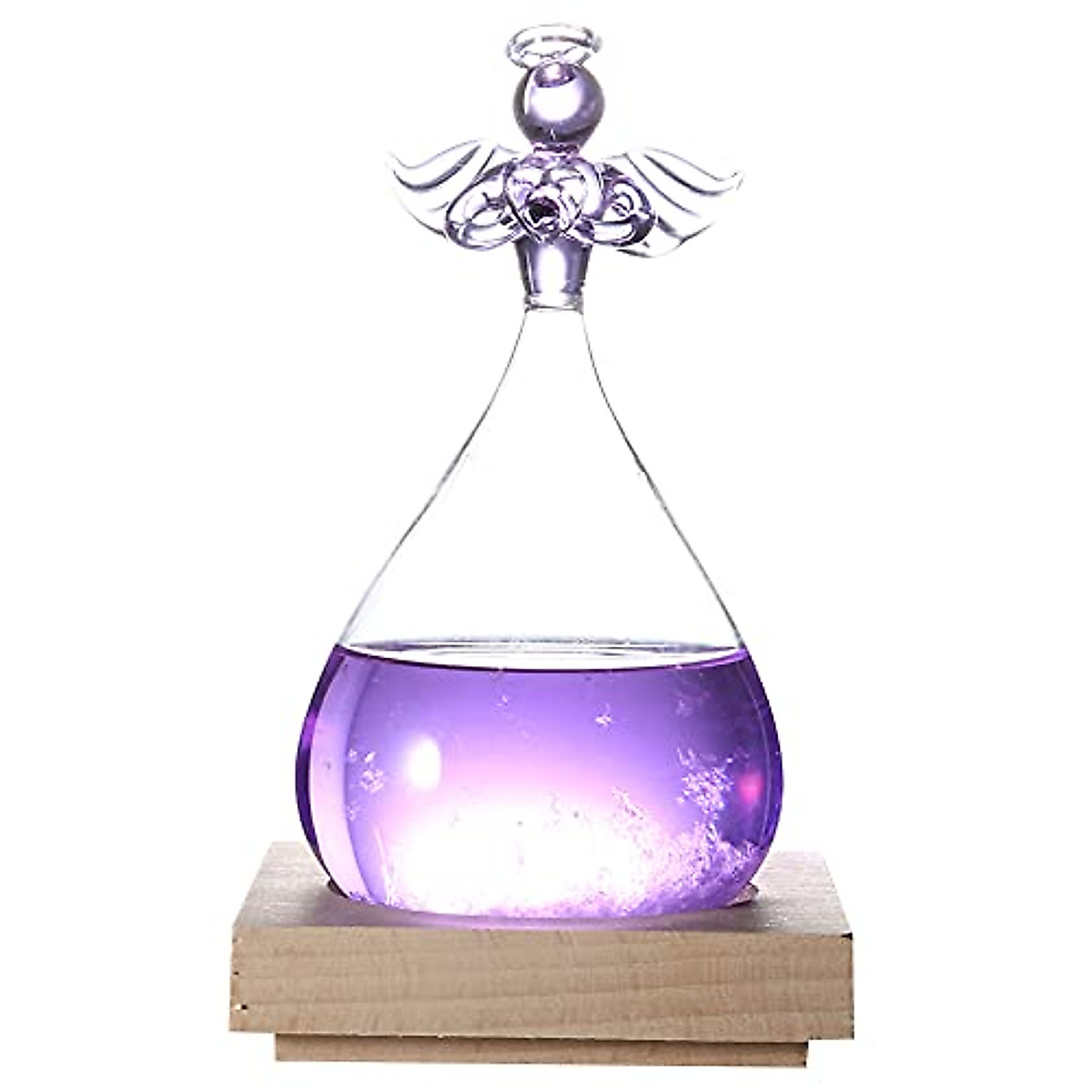 TITA-DONG Innovative Angel Storm Decor, Weather Forecast Glass Bottle Weather Decorative Bottle, Water Droplets Windstorm Glass for Home Office Decoration Valentine's Day Gift(Purple)