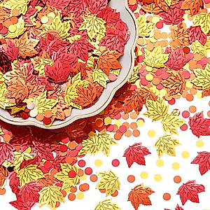 3.5 oz/ 100 g Thanksgiving Fall Confetti Maple Leaf Confetti Foil Metallic Sequins Fall Confetti for Autumn Holiday Thanksgiving Party Supplies