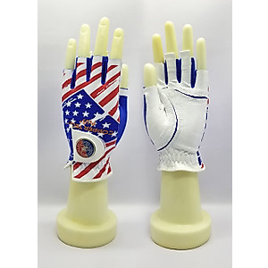 Copper Tech COPPERTECH Plus Womens Half Glove Worn ON Right Hand (White/Pink, MED to LG(ONE Size FIT Most), Worn ON RGHT Hand)