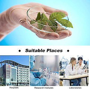 Sterile Plastic Petri Dishes Set, 50 Pcs Pre-Cleaned Blank Microscope Slides, 100 Pcs 20x20mm Square Cover Glass, 5 Pcs 90mm Diax15mm Deep Lab Petri Plate Dish with Lid and 10 Test Pipette Droppers