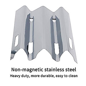 Hisencn 3pack Stainless Heat Plate Shield Tent BBQ Burner Cover Flame Tamer Deflector Diffuser Replacement Parts for Vermont Castings VM400, Jenn-Air JA460, JA580 Gas Grill Models 14 1/2 x 7 1/4 inch