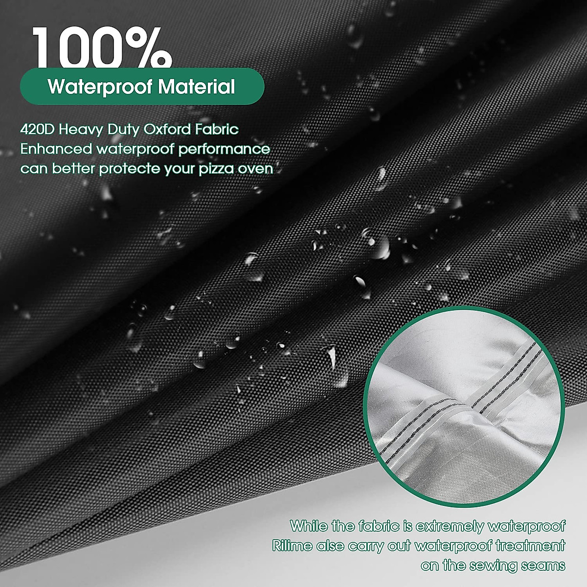 Rilime Cover for Solo Stove Pizza Oven,Waterproof Cover for Solo Stove Pi Pizza Oven Outdoor,Wood Burning Pizza Oven Accessories,Black