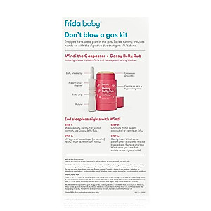 Frida Baby Fart Freeing Essentials | Includes Windi and Gassy Belly Rub for Safe, Natural, and Instant Gas and Colic Relief for Infants and Babies