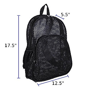Eastsport Mesh Backpack With Adjustable Padded Shoulder Straps, Black