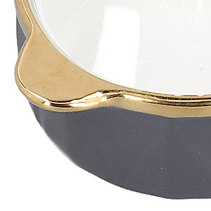 Ceramic Bowl, Large Capacity Phnom Penh Binaural Bowls with Crown Lid, Simple Elegant Deep Ramen Bowl for Noodle/Soup/Rice/Salad(Dark blue)