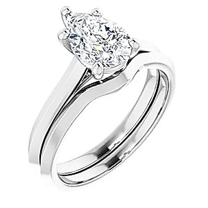 Pear Moissanite Engagement Ring Set 1 CT Handmade 14K Solid White Gold Ring for Women Solitaire Colorless Diamond Anniversary Halo Bridal Wedding Ring Proposal Gift VVS1 Colorless