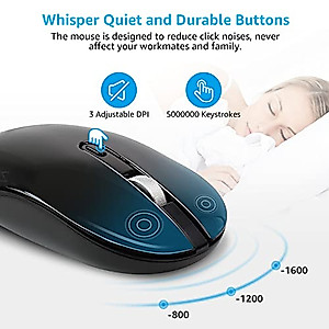 YXLILI Wireless Keyboard and Mouse Combo Quiet Keyboard and Mouse Set Ergonomic Low Profile Cordless Keyboard and Optical Wireless Mice with Numeric Keypad for Computer Laptop Windows Desktop PC Mac