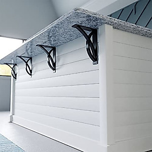 Ekena Millwork BKTM02X10X12TMI-CASE-4 Miller, 2"W x 10"D x 12"H, Powder Coated Black, 4 Piece