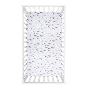 Trend Lab Pine Trees Fitted Crib Sheet for Baby Mattress, Made of 100% Cotton, Fits a Standard 28 x 52 in Crib Mattress
