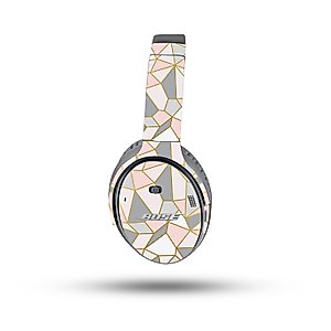 MightySkins Skin Compatible with Bose QuietComfort 35 II Headphones - Rose Gold Polygon | Protective, Durable, and Unique Vinyl Decal wrap Cover | Easy to Apply