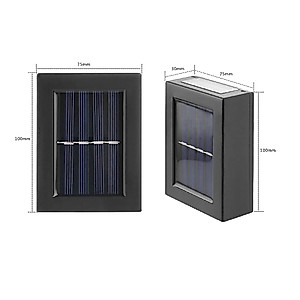 LUOFDCLDDD Spotlight，2Pcs Solar Wall Sconce Lamp up and Down Wall Lighting Garden Decoration, Solar Sensor Security Lights, Led Square Outdoor Spotlight, Exterior Wall Lamps for Garden Patio Yard/RGB