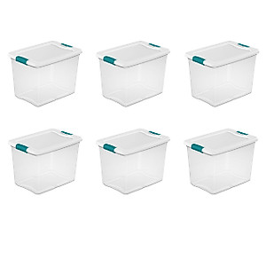 Sterilite 18 Qt and 25 Qt Stackable Storage Bins with Lids (6-Pack)