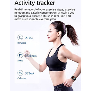 HCHLQL Smart Watch for Android iOS Phones Compatible with iPhone Samsung, Touchscreen Fitness Tracker Smartwatch with Call/SMS/Heart Rate/Pedometer for Men Women (Black)