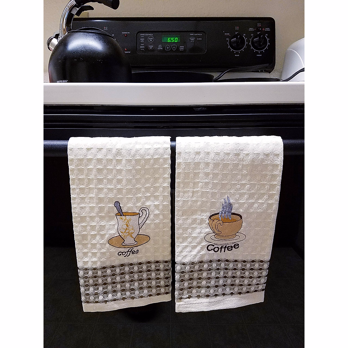 Coffee Kitchen Towels - Coffee Theme Kitchen Decor - Dish Towel Set of 2