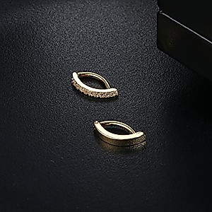 FIASASO 2Pcs 14G Simple Clicker Gold Belly Button Ring for Women Surgical Steel Gold CZ Belly Ring Simple Reverse Navel Rings Body Jewelry Color: gold 10mm