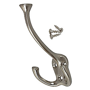 GlideRite Hardware 7011-SN-25 Large 4.5 x 2.5 inch Robe/Coat/Hat Tri-Hooks 25 Pack, Satin Nickel Finish