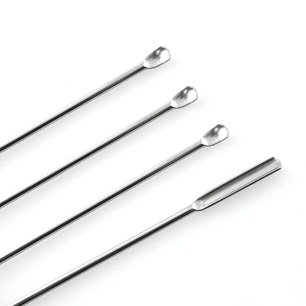 ZZHXSM 1Set of 3 Pcs Scientific Labwares Stainless Steel Double Ended Micro Lab Scoop Spoon Laboratory Equipment Half Rounded and Flat End Spatula Sampler