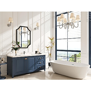 Kelly Miller 20"x28" Scalloped Black Bathroom Mirror for Wall Mount, Home Mirror