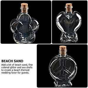 Milisten 25pcs Plastic Sand Art Bottles with Cork Stoppers Butterfly Heart Mini Jars Wishing Message Bottle for DIY Crafts Vial Bead Candy Gift Wedding Decor Mixed Style 100ml