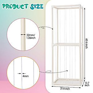 Meooeck Stuffed Animal Zoo Storage 60.6" Large Stuffed Animal Holder PVC Plush Animal Cage Organizer Shelf with Net Standing Storage Organizer Display for Kids Birthday Gift Nursery Play Room