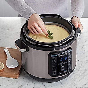 Crock-Pot 8-Quart Multi-Use XL Express Crock Programmable Slow Cooker and Pressure Cooker with Manual Pressure, Boil & Simmer, Black Stainless