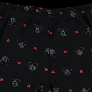 Disney Mickey Mouse Newborn Baby Boys 4 Piece Outfit Set: Bodysuit Pants Bib Hat Red/Black 3-6 Months