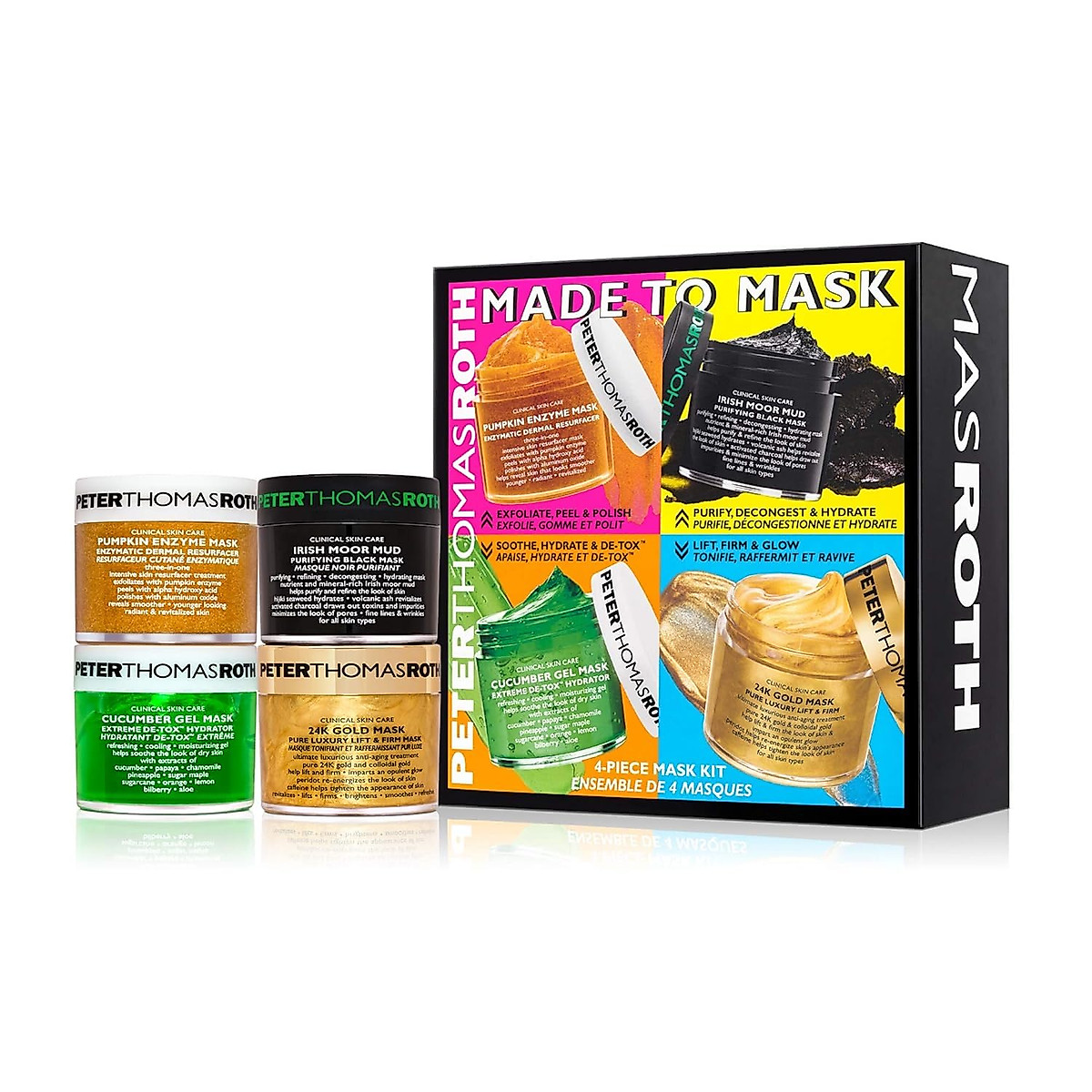 Peter Thomas Roth | Made To Mask 4-Piece Mask Kit | Facial Masks Beauty, Facial Mask Skin Care, 4 Count