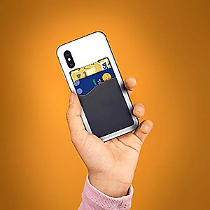 DISCOUNT PROMOS 10 Montego Silicone Phone Wallets Pack - Strong Adhesive, Dual Pocket - Black