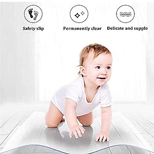 Clear PVC Desk Chair Mat 1mm Clear Vinyl Plastic Floor Runner Protector, Non Skid Transparent Hallway Entrance Doormat Kitchen Low Pile Carpet Protector Pad, Waterproof,50/80/90/100/120/140cm wide for