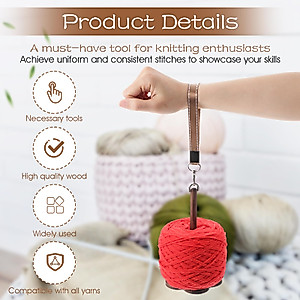 Adjustable Portable Wrist Yarn Holder with Crossbody Strap, Wooden Wrist Yarn Holder for Crocheting, Detachable Crochet Yarn Ball Holder, Yarn Ball Storage Rack for Knitting Craft Lovers Gift