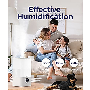 Aromacare Humidifiers for Bedroom, 2.5L Cool Mist Air Humidifier with Essential Oil Diffuser, Small Ultrasonic Top Fill for Baby Kids Plant, Auto Humidity, Auto Shut-Off (White)