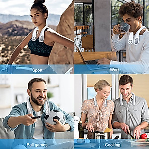 Diesetsr Portable Neck Fan, Hands Free Bladeless Neck Fan 3 Speeds 360°Cooling Wearable Personal Fan with 4000mAh USB Rechargeable Battery, Low Noise, for Office, Outdoor, Travel, Hiking