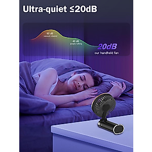 JMOSTRG Handheld Fan - Portable Fan 5200mAh, Metal Handle Mini Hand Held Fan Foldable, USB Rechargeable Personal Fan Power Bank, 6 Speeds Quiet Handheld Fan with LED Display, Cooling Fan for Travel