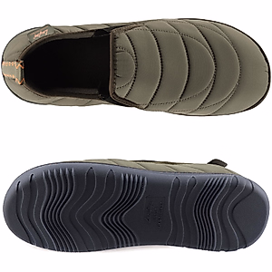 LazyStep Men's Noah Loafer Slippers with Comfort Memory Foam, Slip on Indoor Outdoor Nylon House Shoes with Non-Slip Sole(2024, Size 11-12, Army Green)