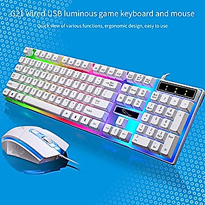 MuYiYi11 Keyboard 1 Set G21 Wired Keyboard Sensitive Plug Play Backlight 1600 Mouse for Computer Gaming Keyboard for E-Sports Computer Peripherals