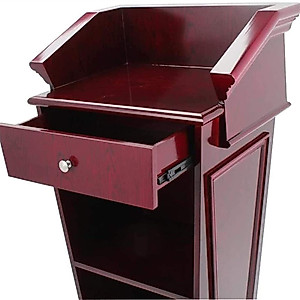Lectern Podium Stand-Portable Presentation Podium,Pulpits for Churches Professional Portable Lectern with Wide Reading Surface for Restaurants, Office,Brown