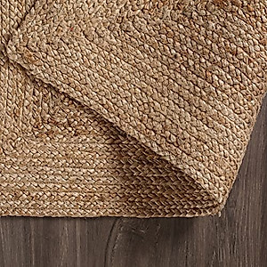 Bedding Craft Hand Woven Farmhouse 2x3 Ft Tightly Braided Chindi and Jute Rug 24x36 Natural – Reversible Durable Sustainable for Home Décor