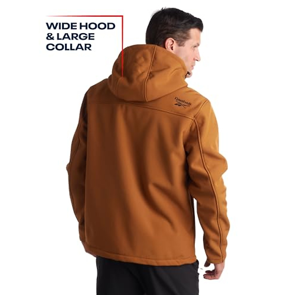 Reebok Men's Jacket - Weather Resistant Fleece Lined Softshell Jacket Coat - Lightweight Casual Coat for Men (M-XXL), Size Medium, Timber