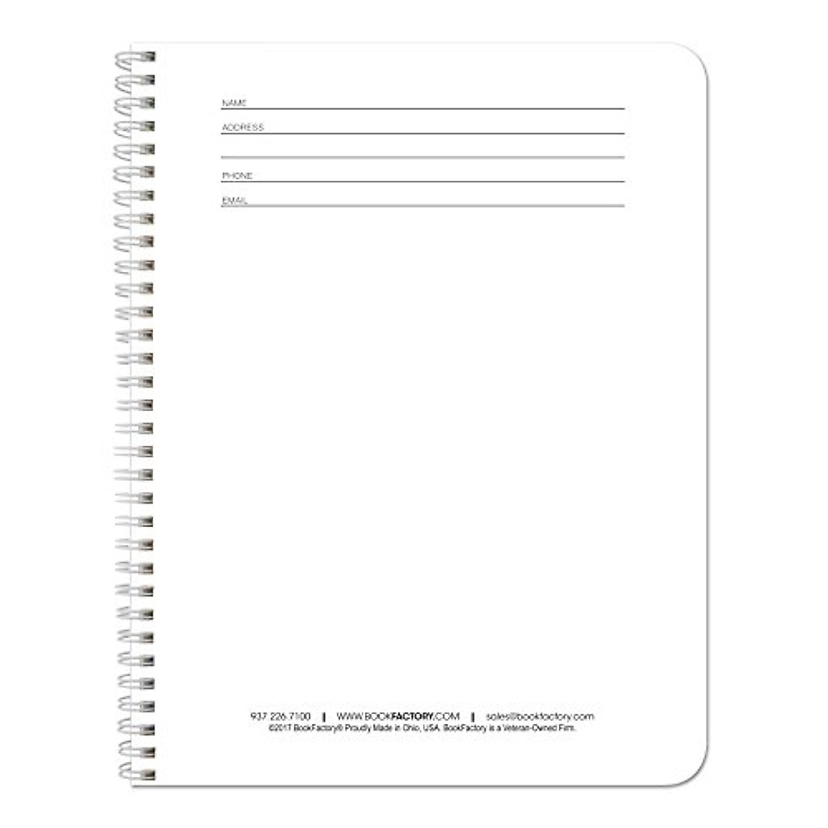 BookFactory NotRight (Left-Handed) Notebook/Lefty Not Right Notebook 120 Pages 8.5" x 11" Wire-O (JOU-120-CCW-A-(NotRightHand))