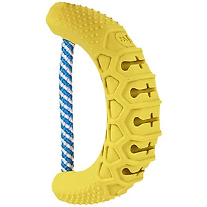 JW Pet CHEW-EE Dental Dog Chew Toy; Cleans Your Pet's Teeth and Gums As They Play; Add Their Favorite Flavors, Banana,Yellow