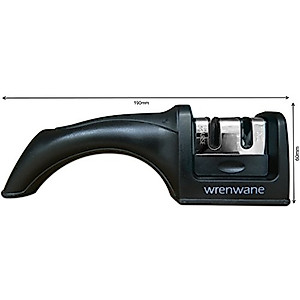 Wrenwane Kitchen Knife Sharpener - 2 Stage Sharpening, Black