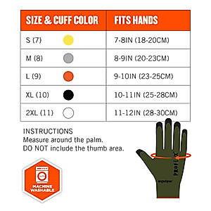 Ergodyne ProFlex 7042 Cut Resistant Work Gloves, ANSI A4, Contact Heat Resistant, Sandy Nitrile Coated Palms, 18g Aramid, Green, Medium US