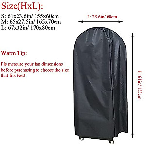 UCARE Pedestal Industrial Spray Cooling Fan Cover Waterproof 600D Heavy Duty Oxford Outdoor Portable Electric Shaking Head Standing Fan Dust Covers (L:65x29.5x13.7in)