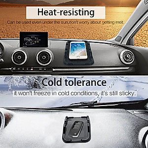 ZC GEL Anti Slip Gel Pad Phone Holder for Car, Removable and Reusable Anti Slip Dashboard Pad with Heat Resistant and Damage Free Sticky Gel Pads for Sunglasses, Keys, Coins and More (7.3" x 4.2")