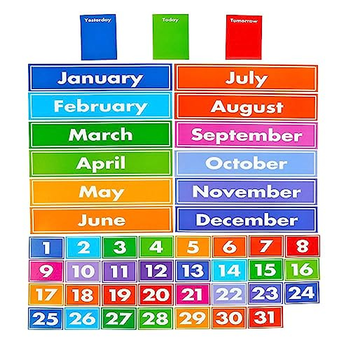 Excellerations Classroom Preschool Calendar Pocket Chart, 34 x 42.5 inches, Kids Calendar, School Calendar, Circle Time Learning, Kids Toys, Educational Toy (Item # CALSET)