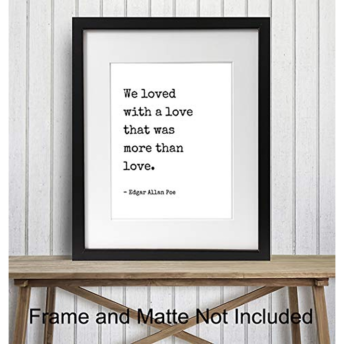 Edgar Allan Poe Quote Poster - 8x10 Romantic Wall Art Decor - Gift for Wife, Girlfriend, Women, Her, Anniversary - Home Decoration for Living Room, Bedroom, Bathroom - Annabel Lee Poem