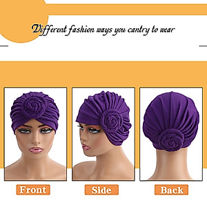 6 Pcs Women Turban Hat Head Wraps for Women Twist Knot Pre-Tied Turban for women